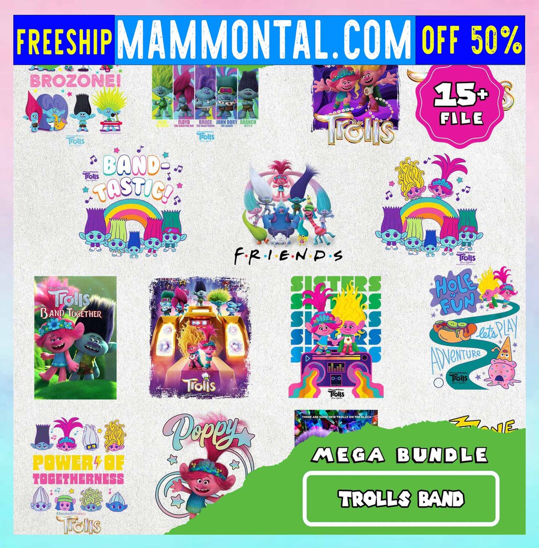Trolls Png Bundle, Trolls Png Digital Papers, Trolls Characters PNG ...