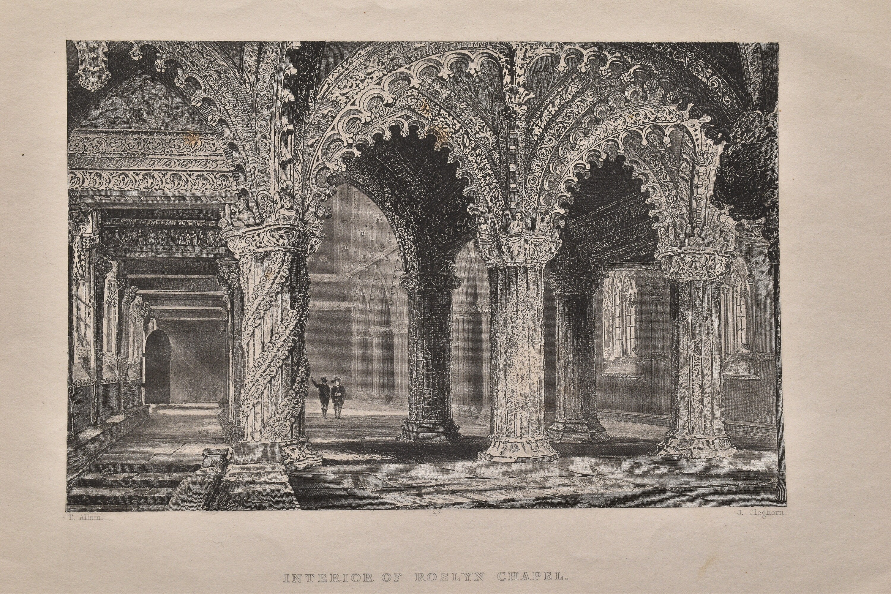 Antique 1832 Thomas Allom Engraving/Etching Print - 'Interior of the ...