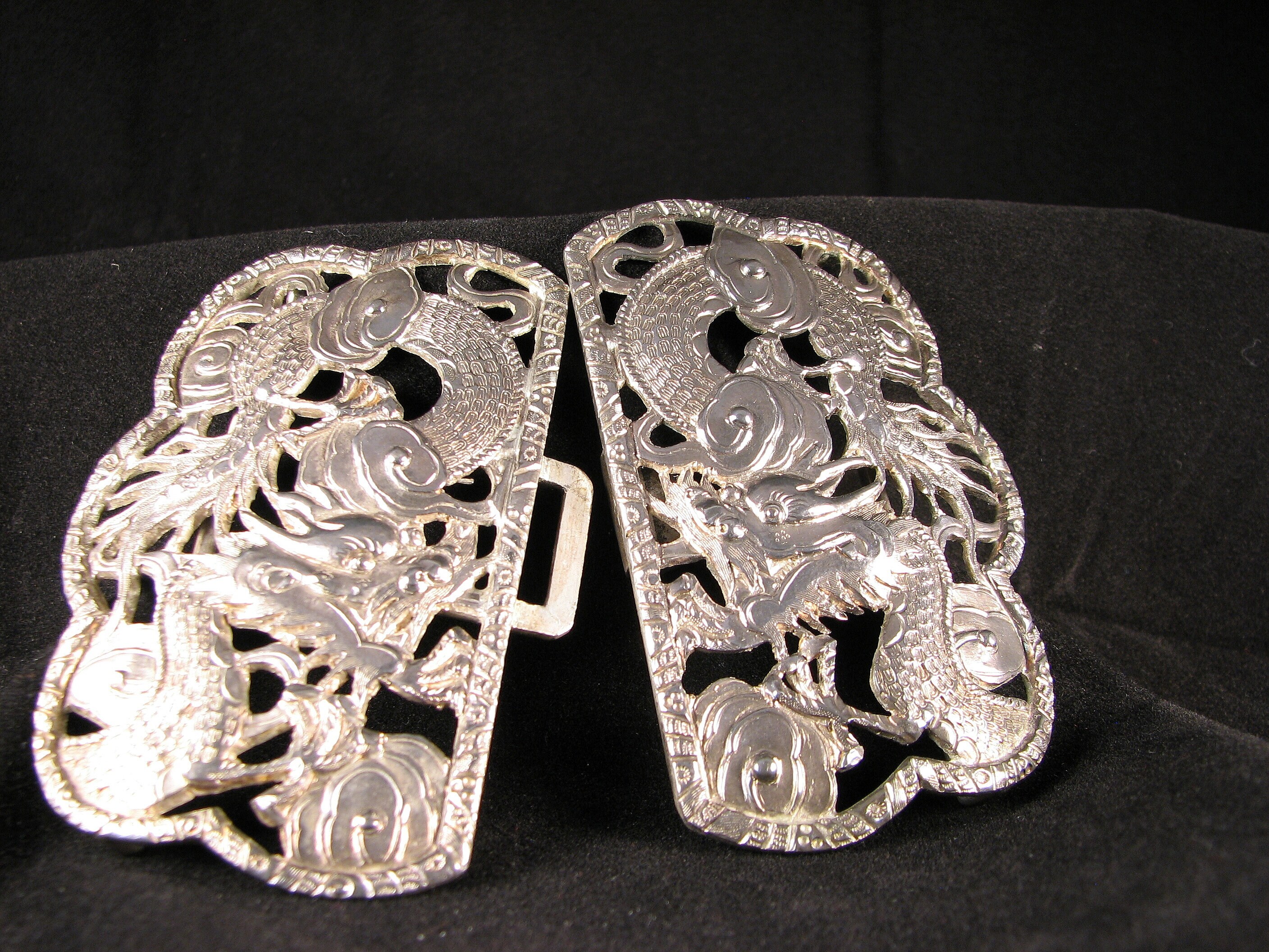 Antique Wang Hing & Co. Chinese Silver Belt Buckle