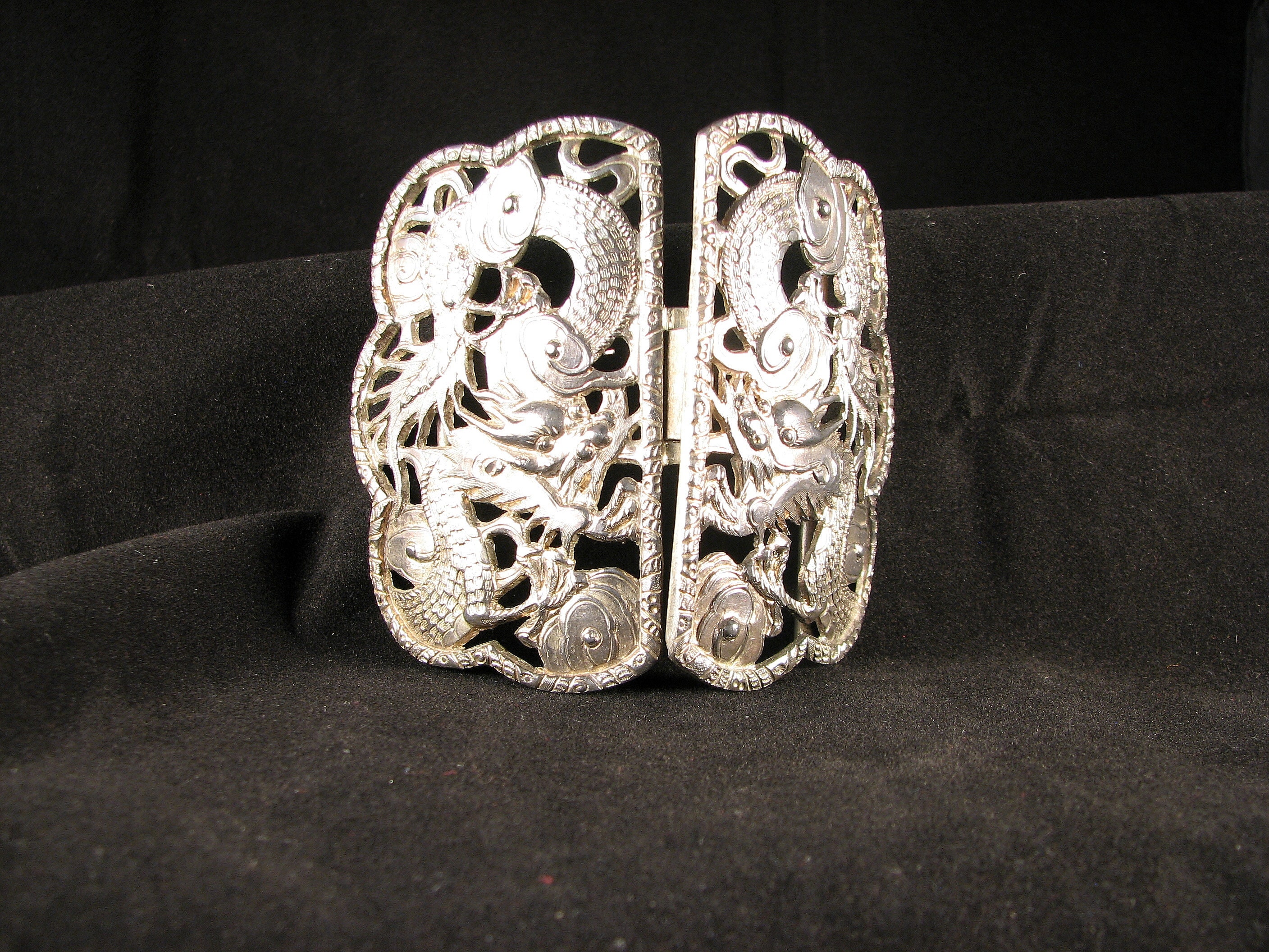 Antique Wang Hing & Co. Chinese Silver Belt Buckle