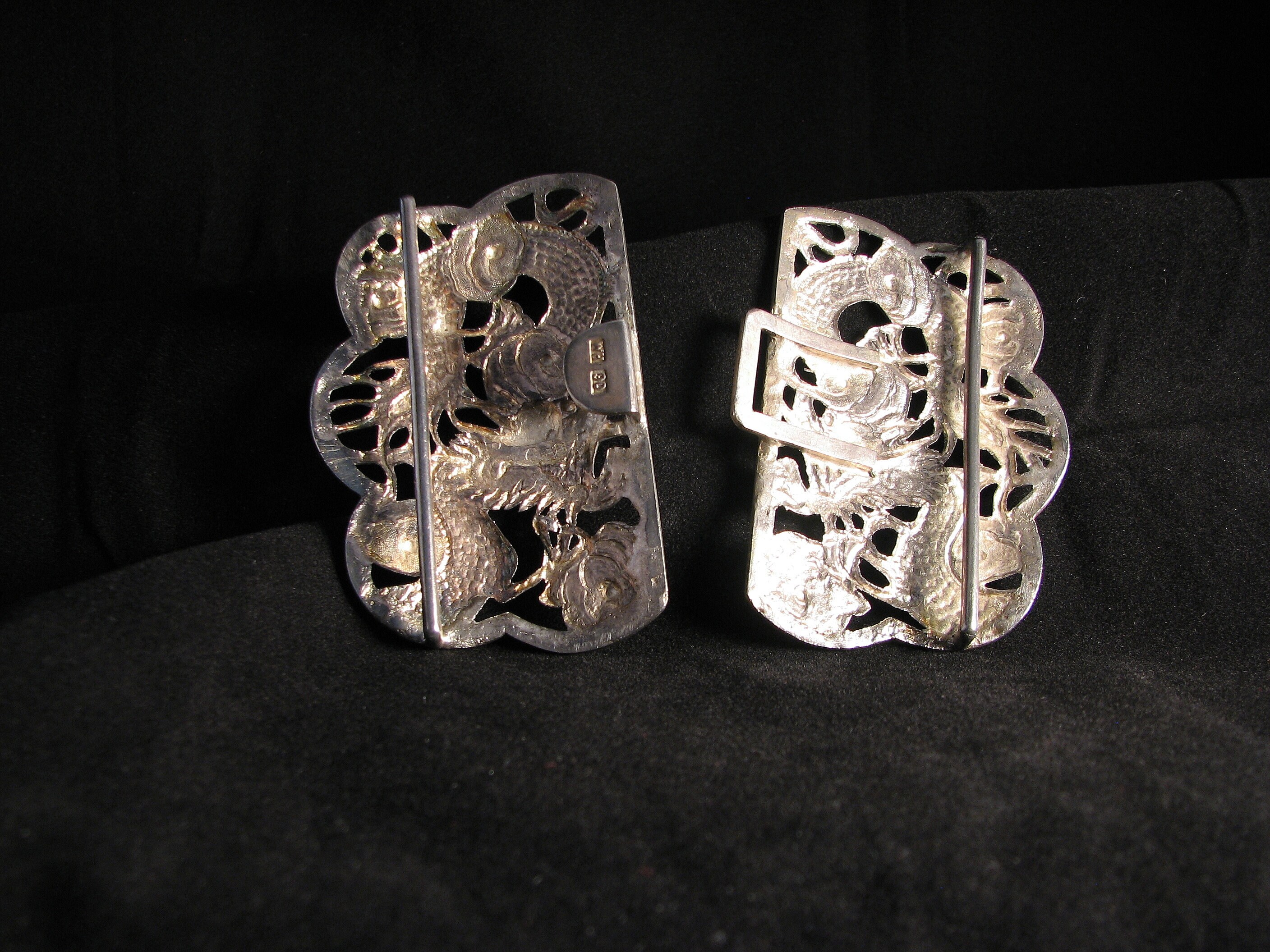 Antique Wang Hing & Co. Chinese Silver Belt Buckle