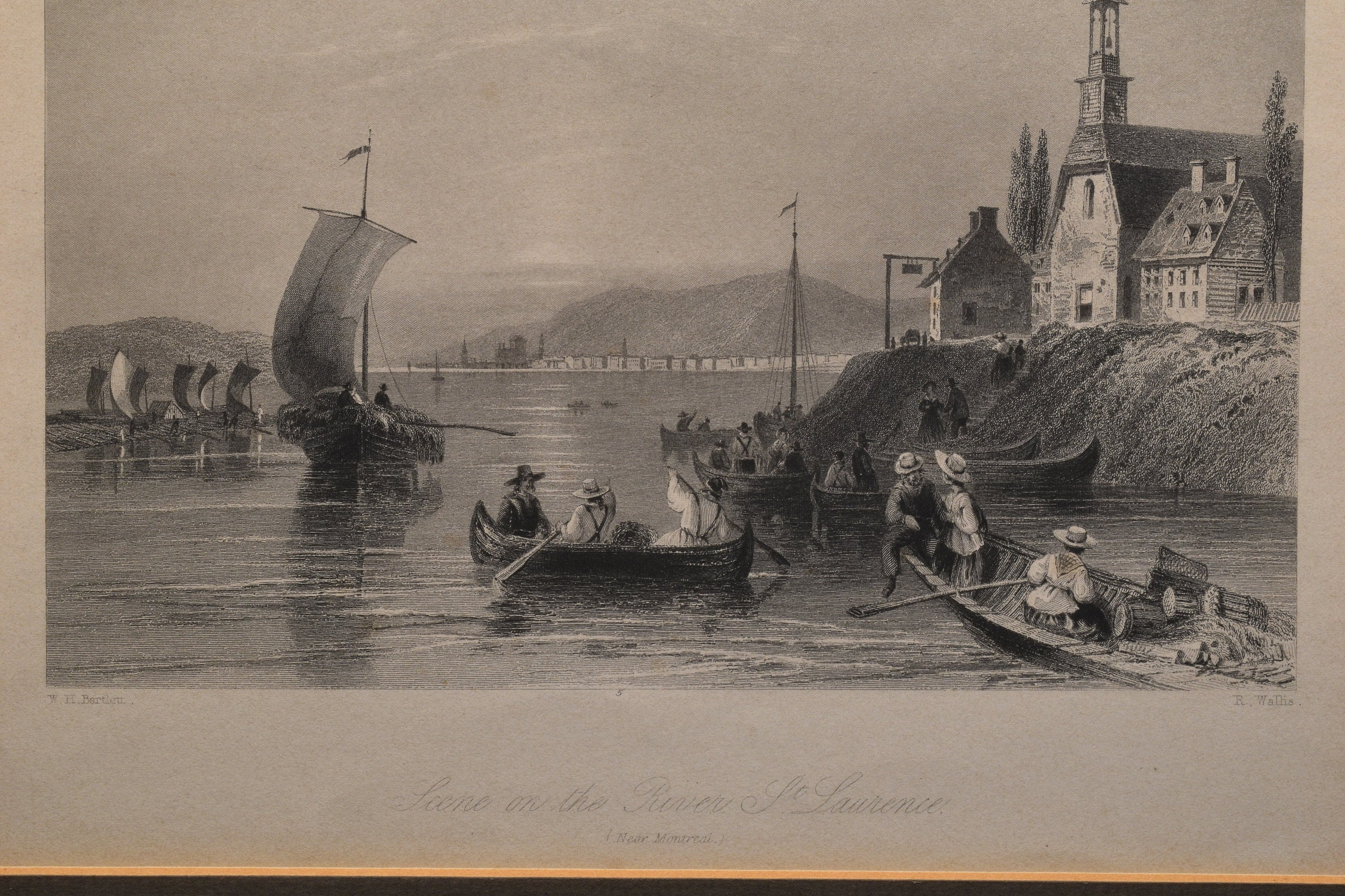 Antique 1840 W.H. Bartlett Engraving/Etching Print - 'Scene on the ...