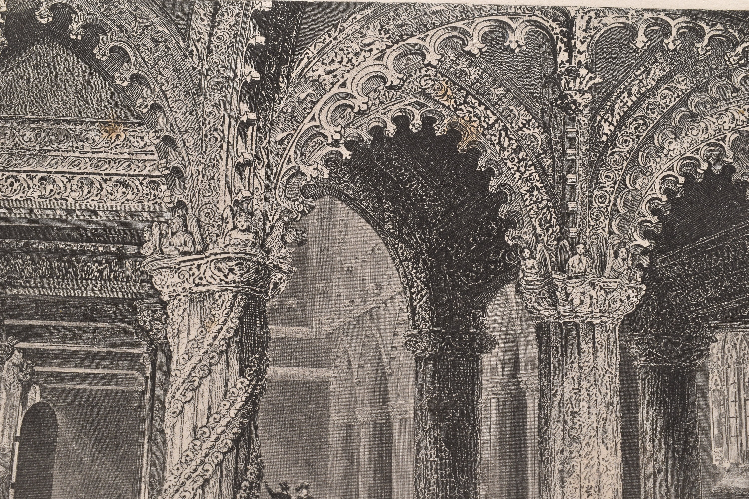 Antique 1832 Thomas Allom Engraving/Etching Print - 'Interior of the ...