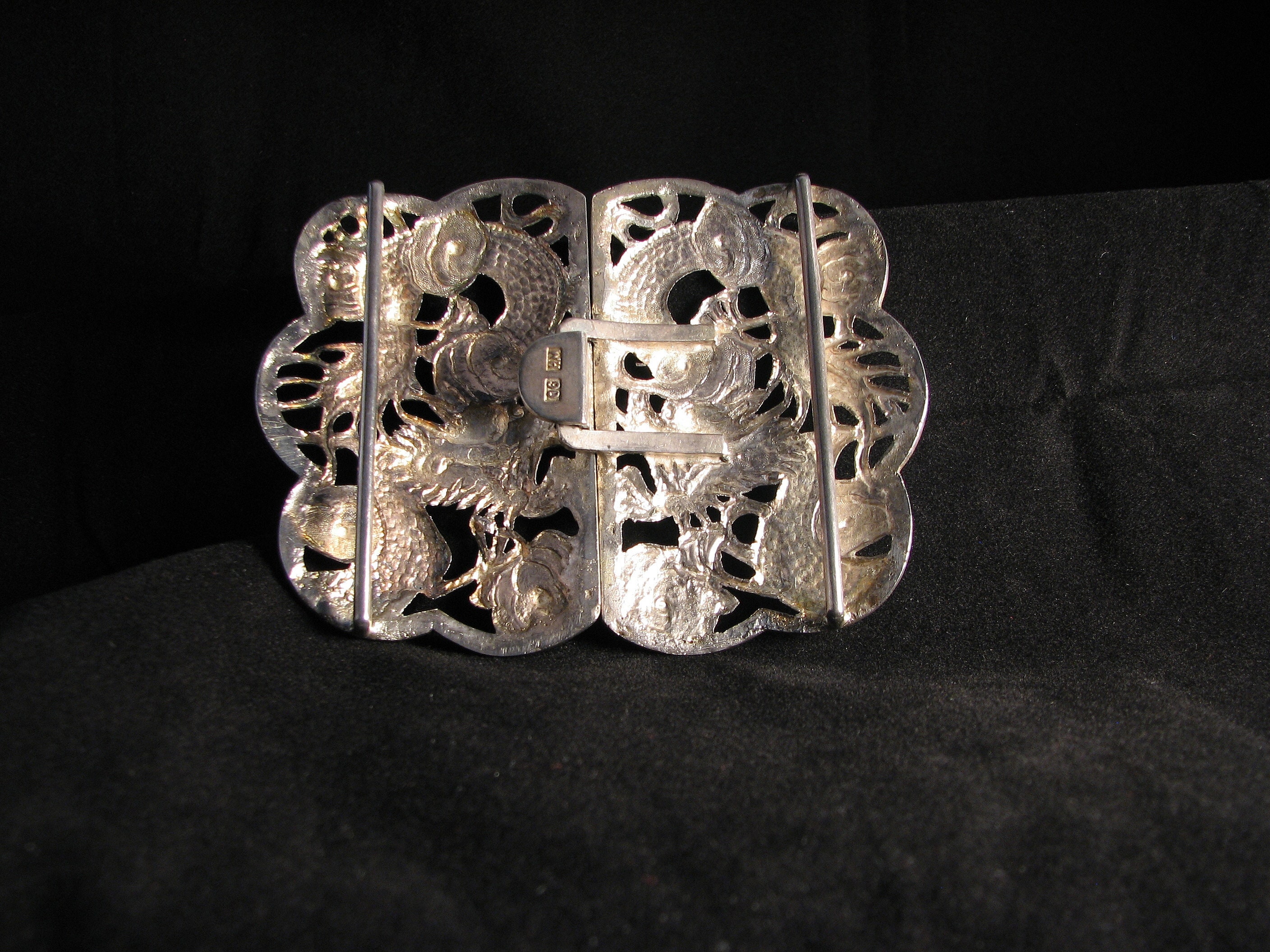 Antique Wang Hing & Co. Chinese Silver Belt Buckle