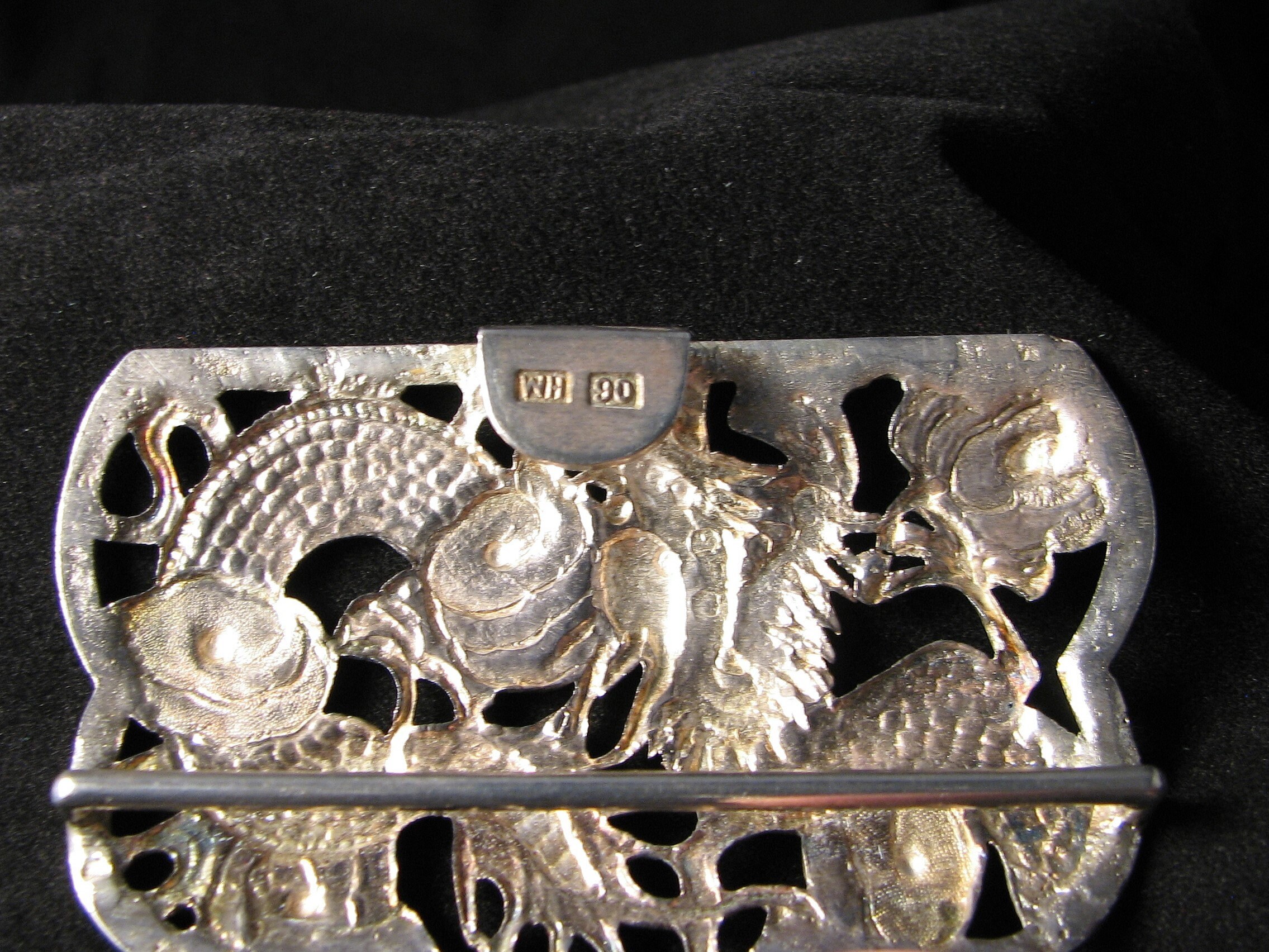 Antique Wang Hing & Co. Chinese Silver Belt Buckle