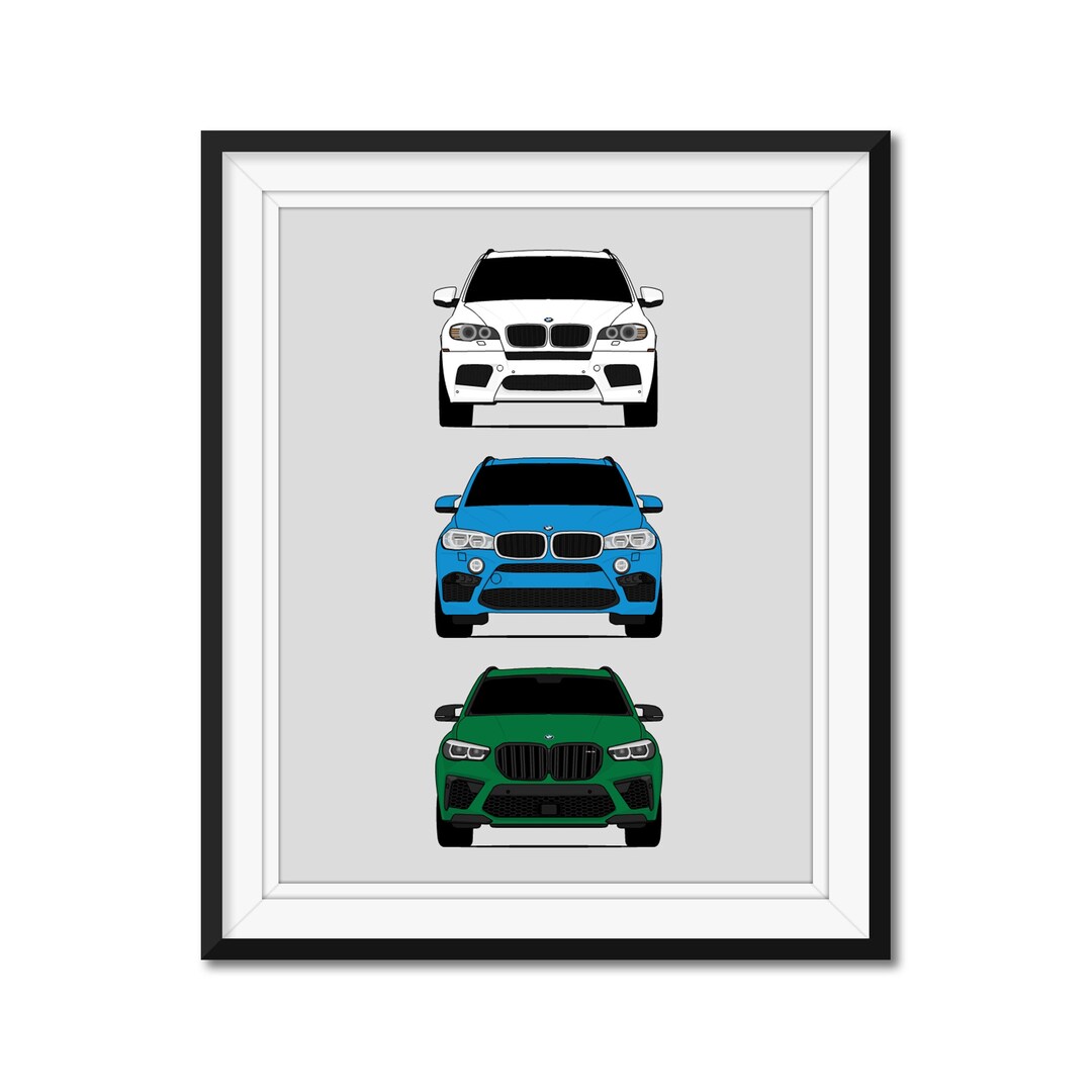 BMW X5M Generations Inspired Car Poster Print Wall Art of the History ...