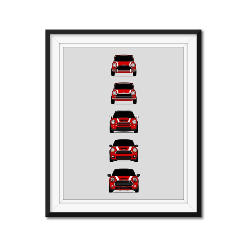 Mini Cooper Generations Inspired Car Poster Print Wall Art | Etsy