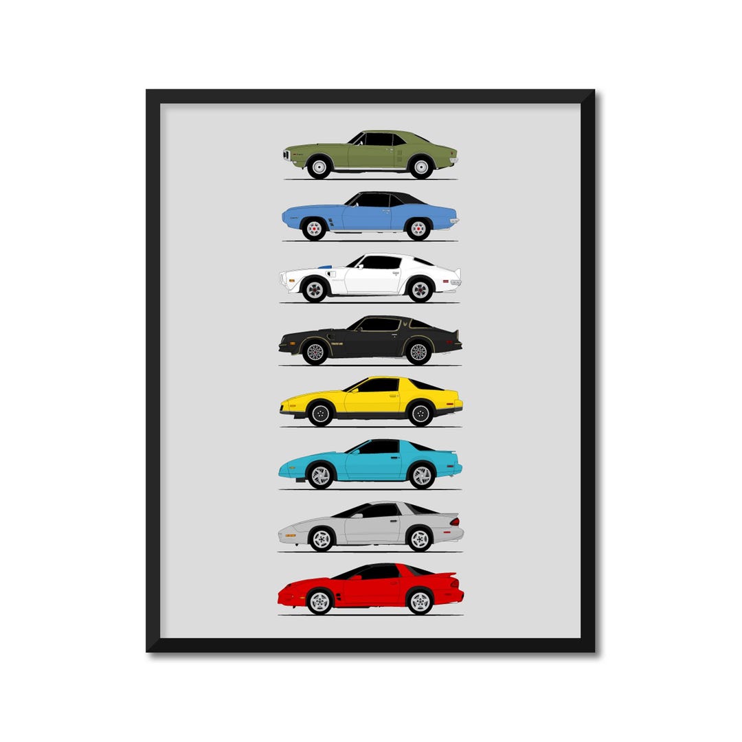 Pontiac Firebird Trans Am Poster (side Profile) Print Art Firebird ...