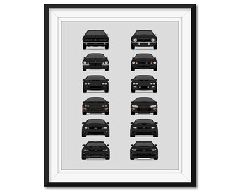 Chevy Camaro Generations 1967-present Inspired Car Poster | Etsy