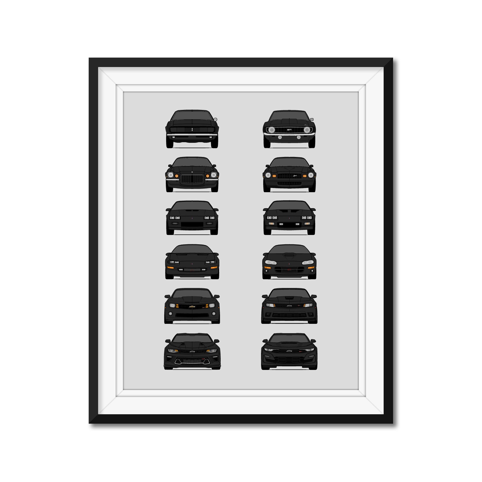 Chevy Camaro Generations 1967-present Inspired Car Poster | Etsy Canada