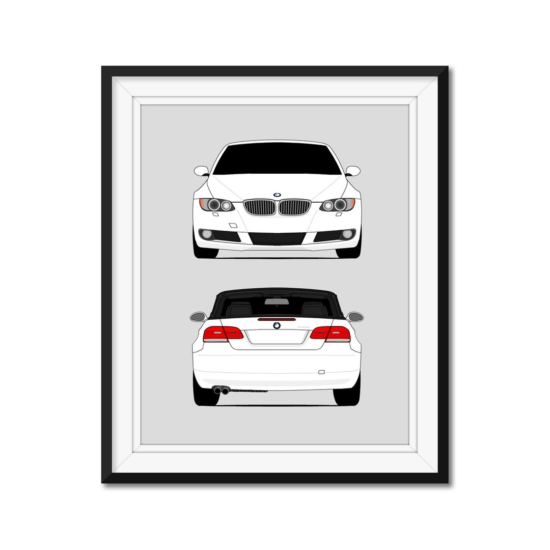 BMW E92 E93 328i Sedan (2007-2010) (front and Rear) Inspired Car Poster ...
