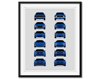 Chevy Camaro Generations 1967-present Inspired Car Poster | Etsy