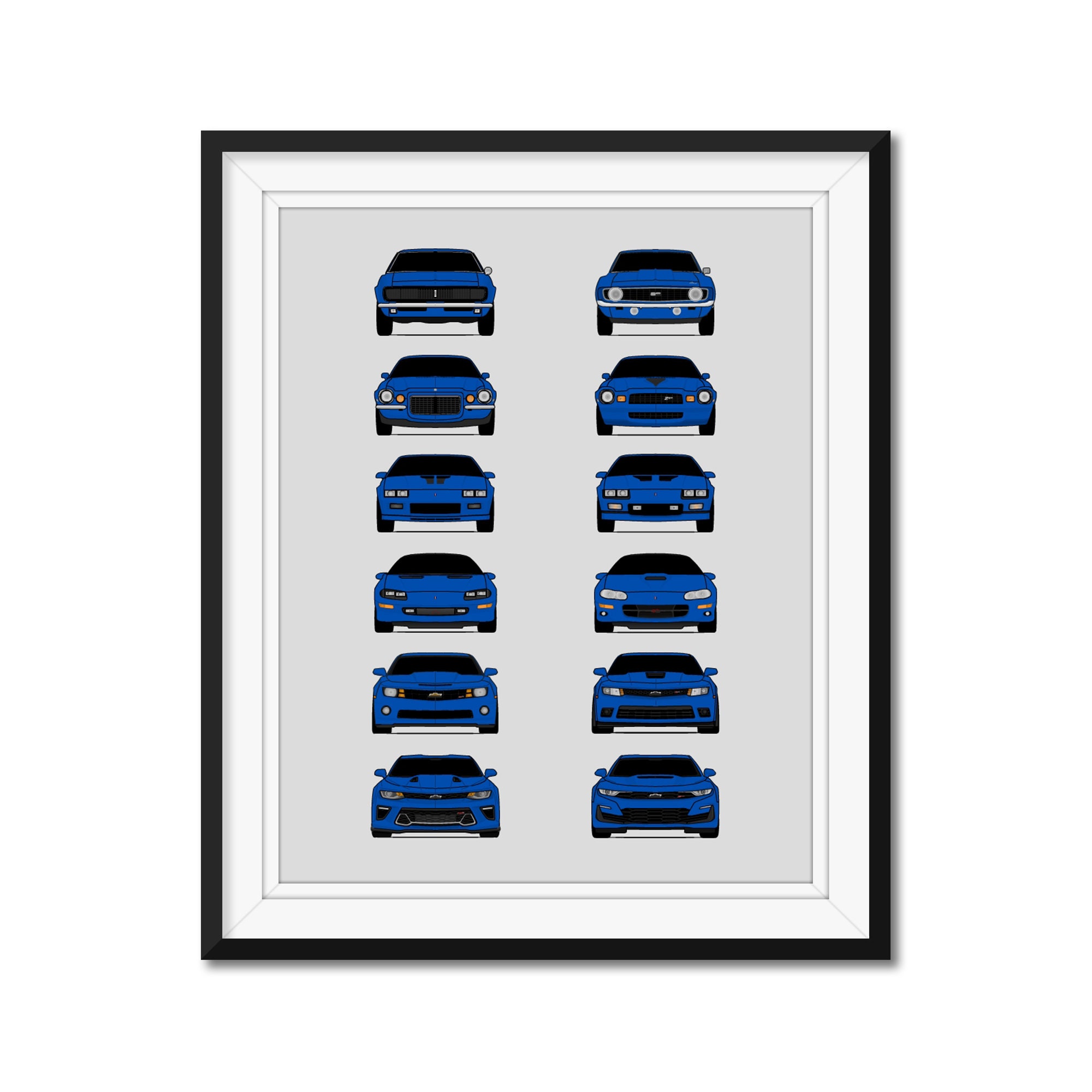 Chevy Camaro Generations 1967-present Inspired Car Poster | Etsy Canada