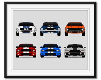 Ford Mustang Evolution Poster - Etsy