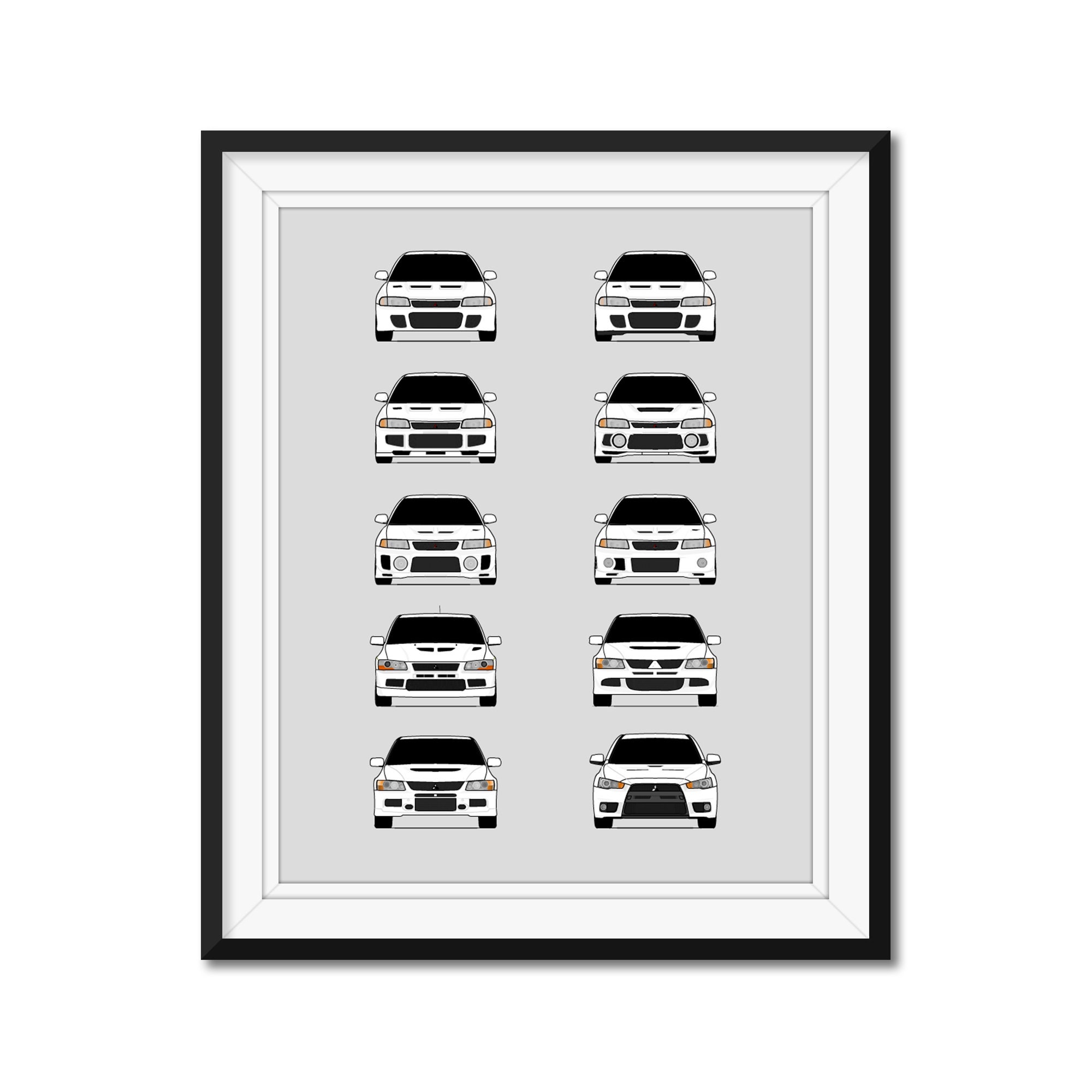 Mitsubishi Lancer Evolution Generations evo I to Evo X - Etsy