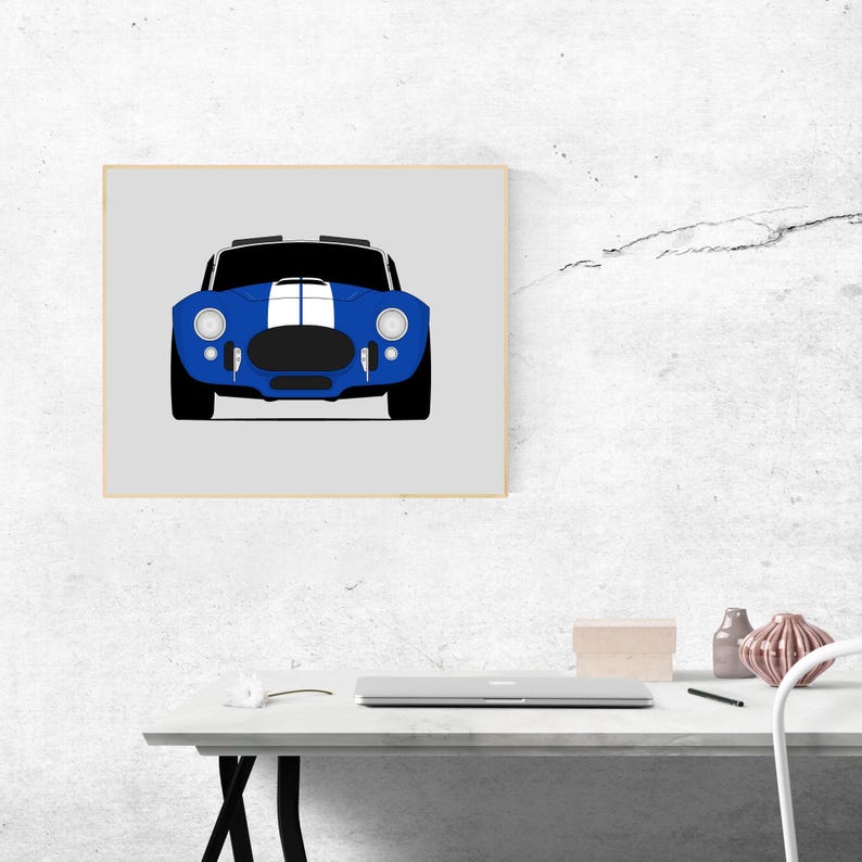 Shelby 427 Cobra Roadster (1965-1967) Car Poster Print Wall Art Decor ...