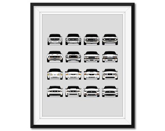 Ford Mustang Evolution Poster - Etsy