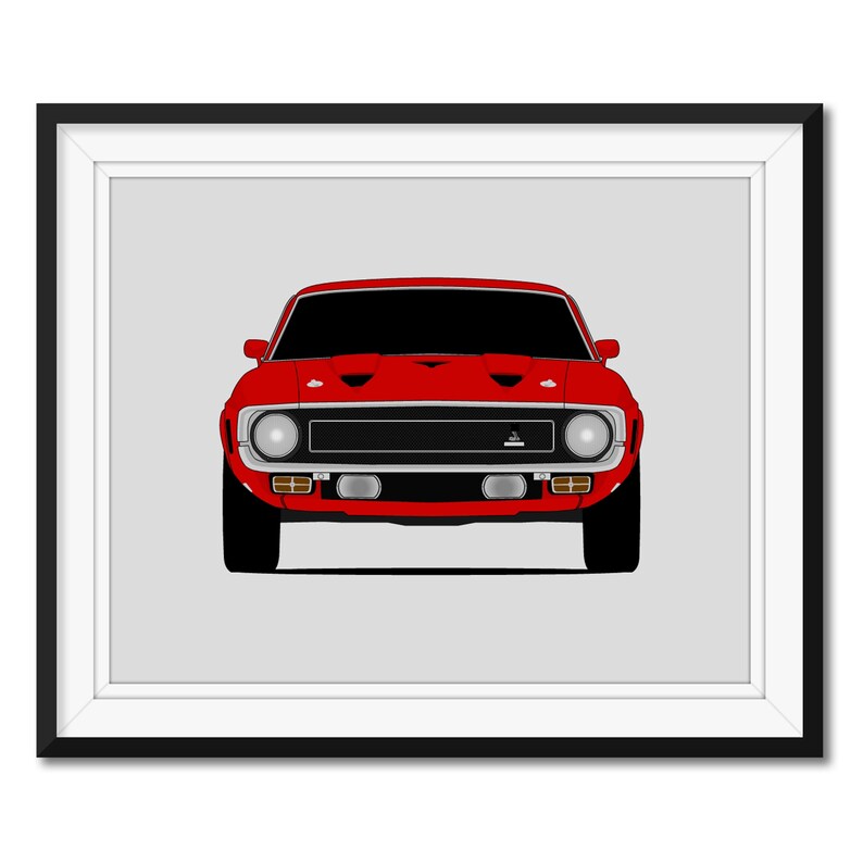 Ford Mustang 1969 Shelby GT500 Cobra Inspired Car Poster Print | Etsy
