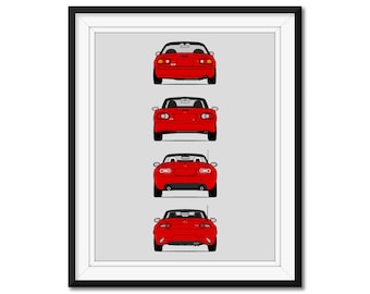 Miata Generations Poster | Etsy