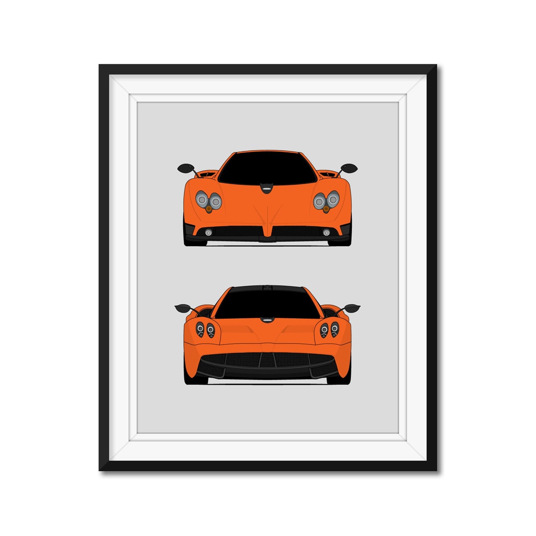 Pagani Zonda Huayra Generations Inspired Car Poster Print Wall Art ...
