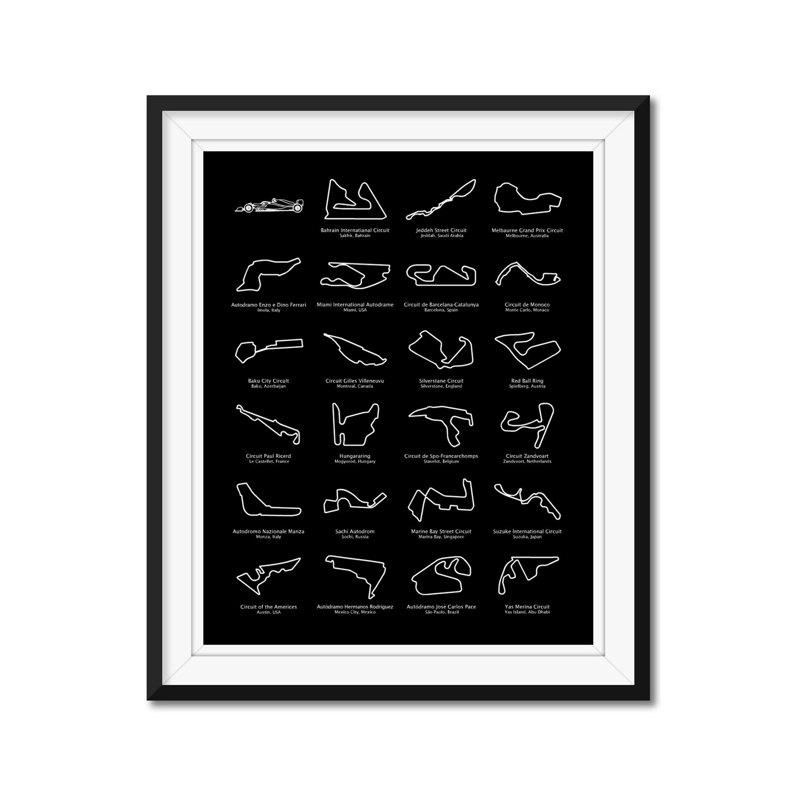 Formula 1 Inspired Race Track F1 Circuit 2022 Car Poster Print - Etsy