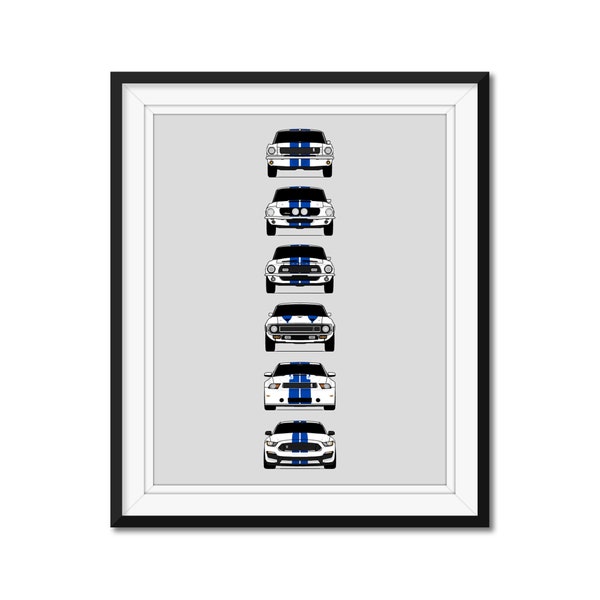 Ford Mustang Evolution Poster - Etsy
