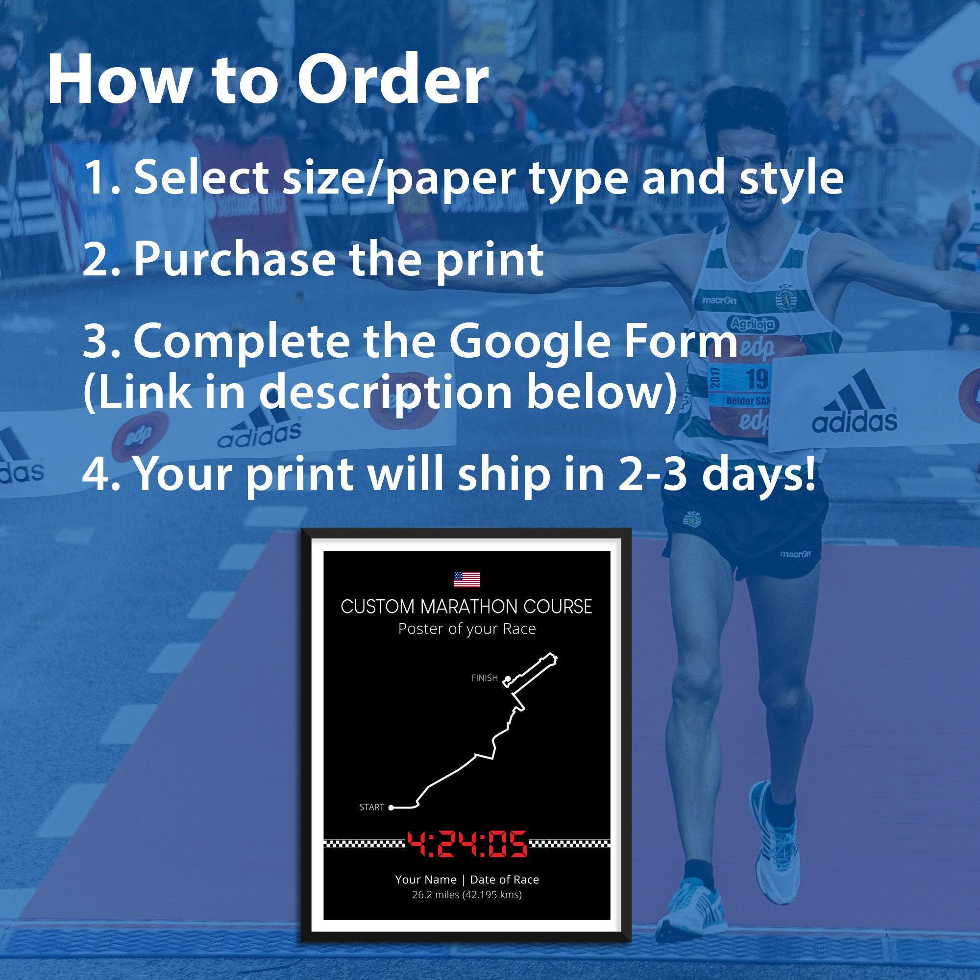Personalisierbares Marathon-Race-Poster - Perfektes Geschenk für Läufer ...