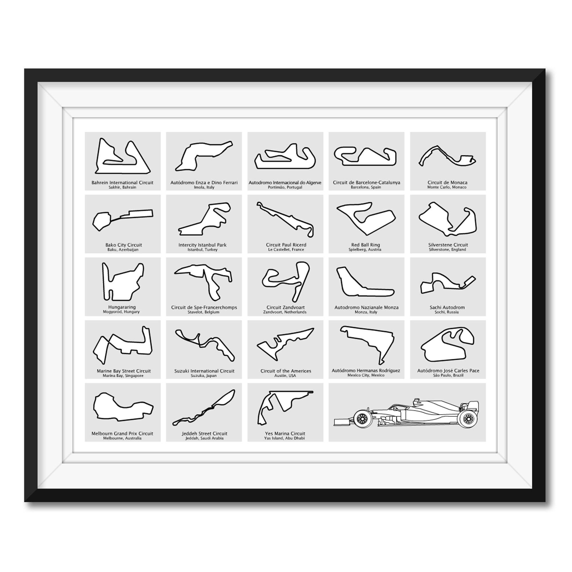 Formula 1 Inspired Race Track F1 Circuit 2021 Car Poster Print | Etsy ...