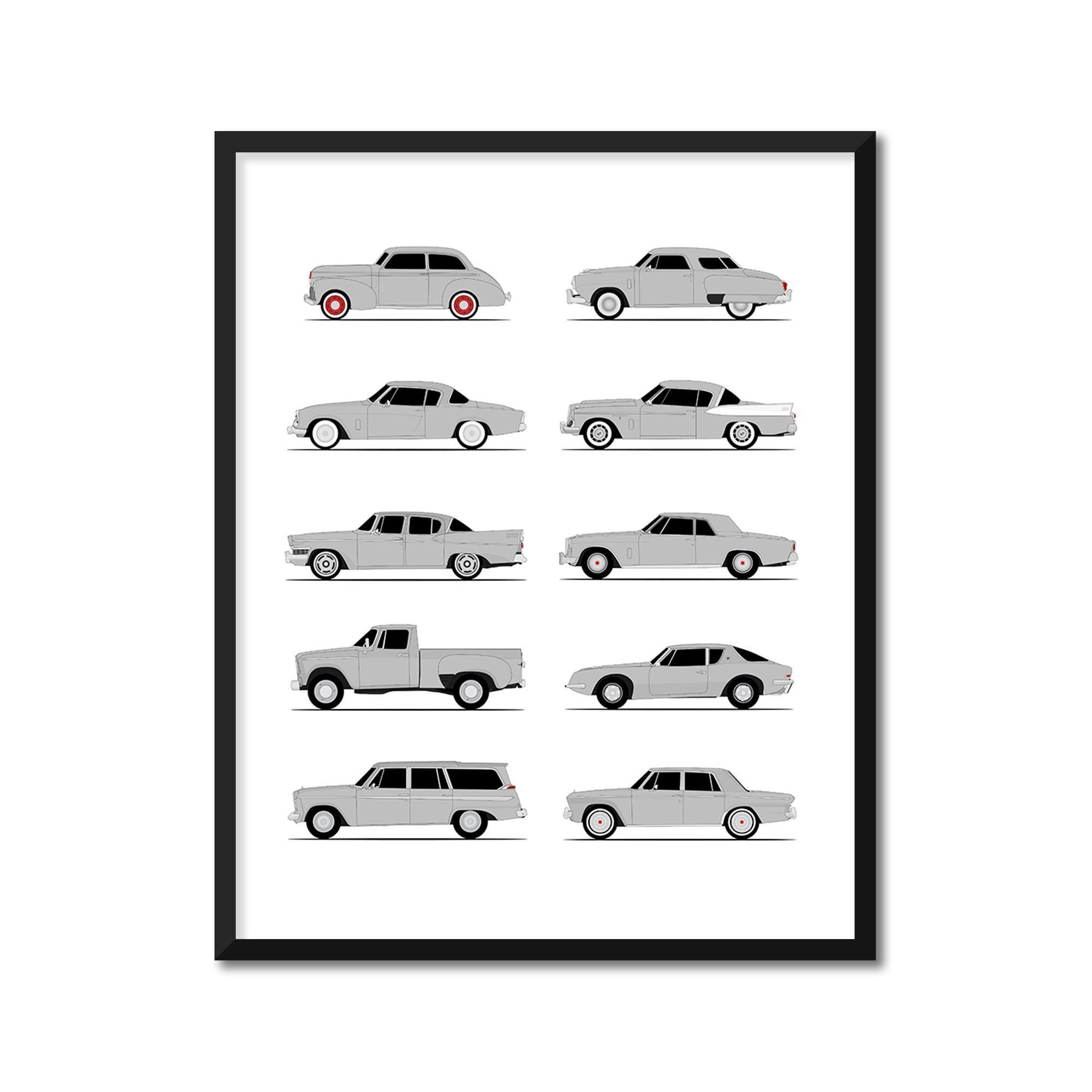 Studebaker Car Poster (side Profile) Print Wall Art Decor of the Best ...