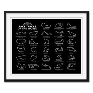 Race Track Circuits of the World Racing Poster for Formula, Stock Car ...