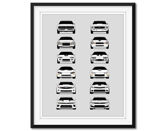 Chevy Camaro Generations 1967-present Inspired Car Poster | Etsy