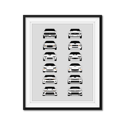 Chevy Camaro Generations 1967-present Inspired Car Poster - Etsy