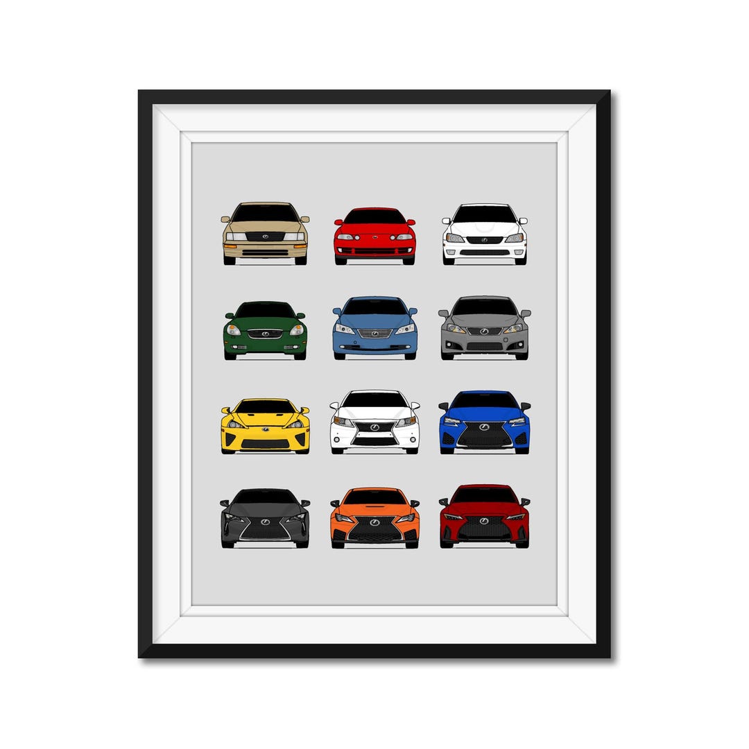 Lexus History and Evolution Car Poster Print Wall Art Best of Lexus ...