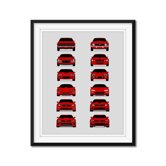 Chevy Camaro Generations 1967-present Inspired Car Poster | Etsy Canada