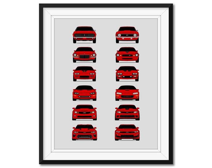 Chevy Camaro Generations 1967-present Inspired Car Poster Print Wall ...