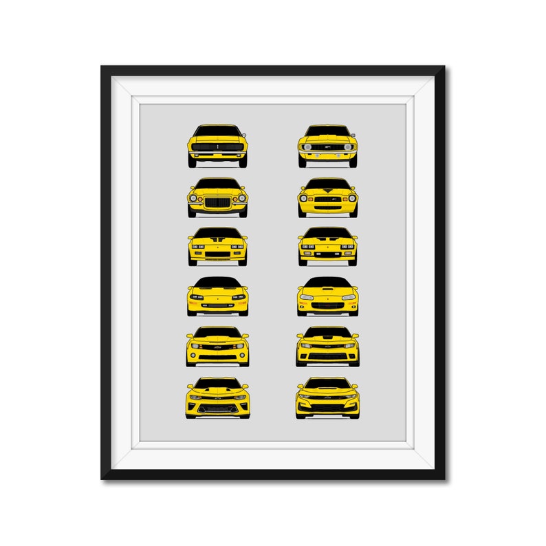 Chevy Camaro Generations 1967-present Inspired Car Poster | Etsy Canada