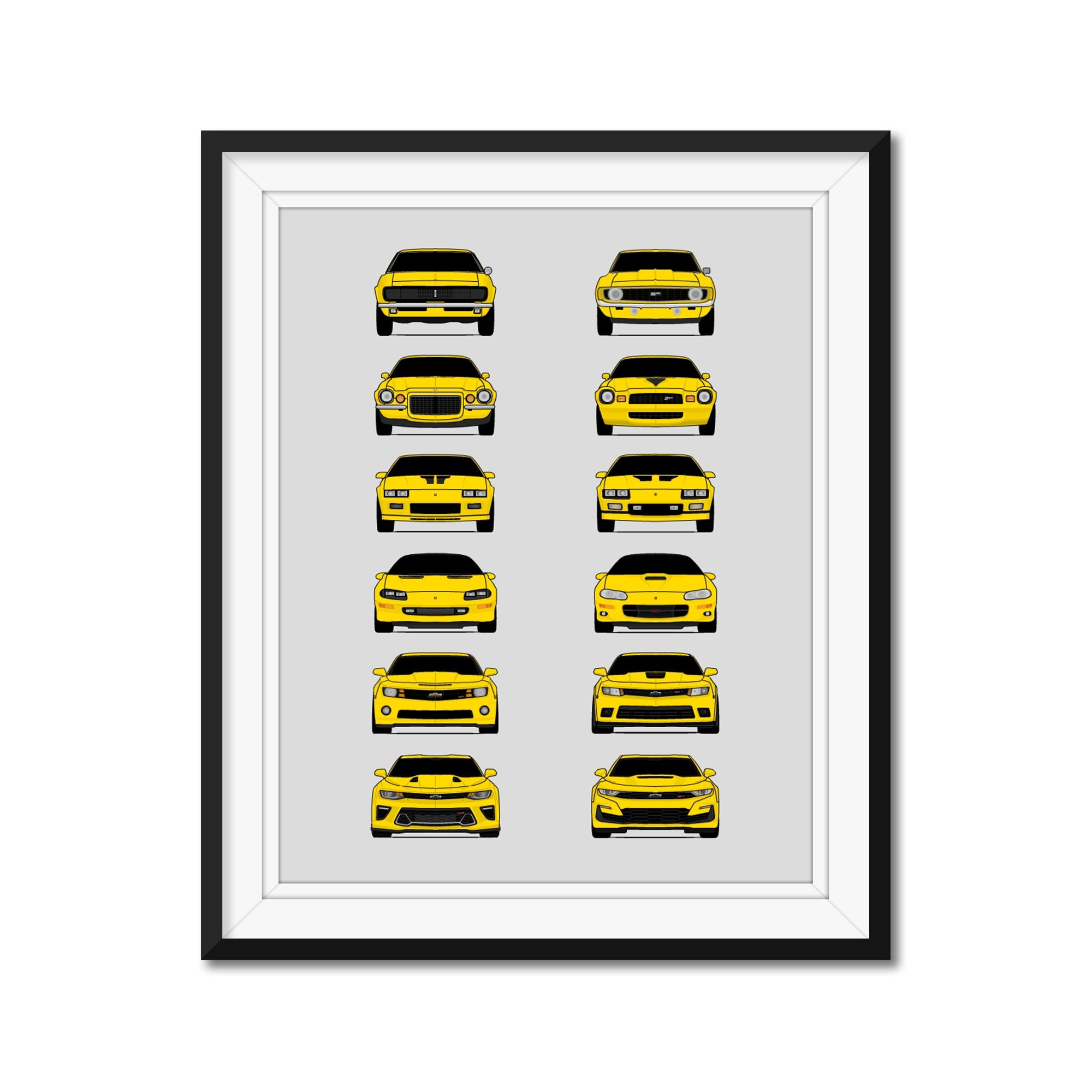 Chevy Camaro Generations 1967-present Inspired Car Poster | Etsy Canada