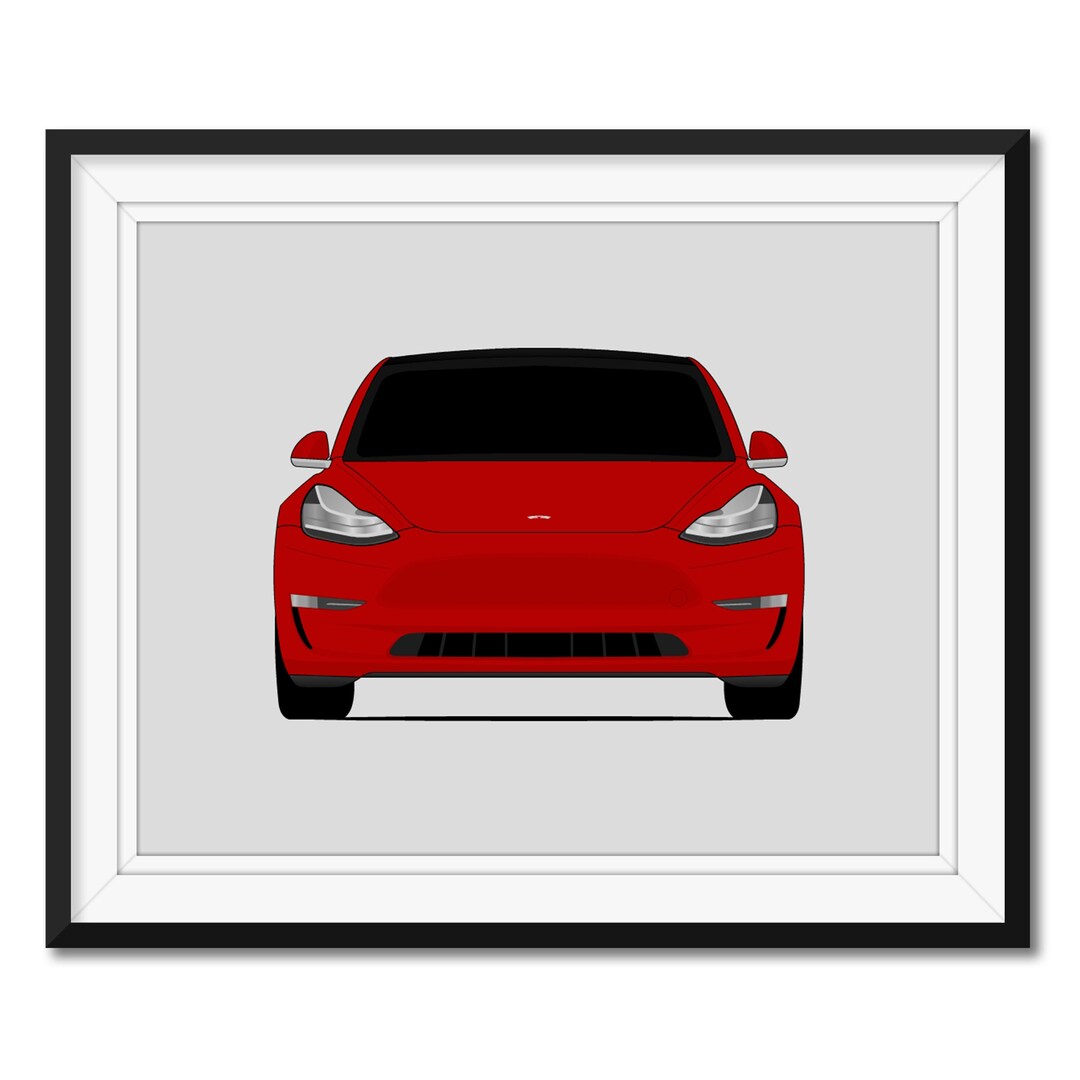 Tesla Model 3 2017-present Inspired Car Poster Print Wall - Etsy