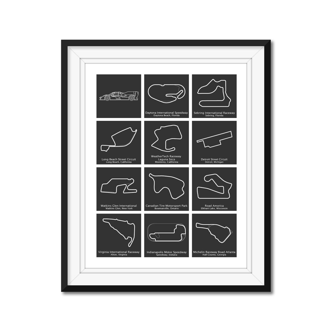 IMSA Weathertech Sportscar Championship Race Track Circuit 2024 Poster ...