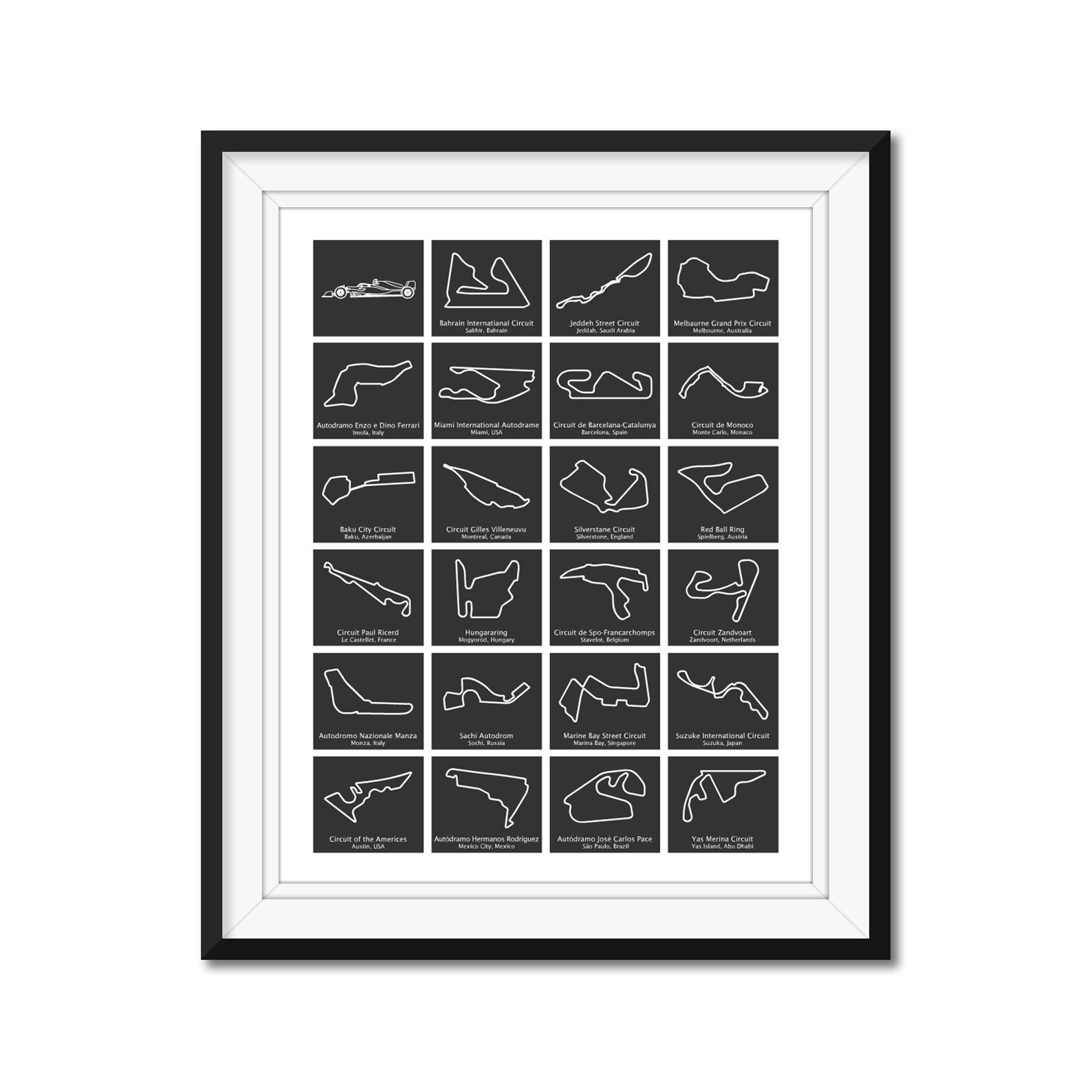 Formula 1 Inspired Race Track F1 Circuit 2022 Car Poster Print - Etsy