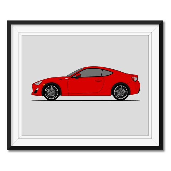 Scion FRS GT86 2012-2016 side Profile Inspired Car Poster - Etsy