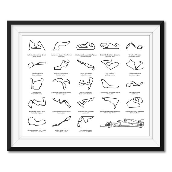 Formula 1 Inspired Race Track F1 Circuit 2021 Car Poster Print | Etsy ...