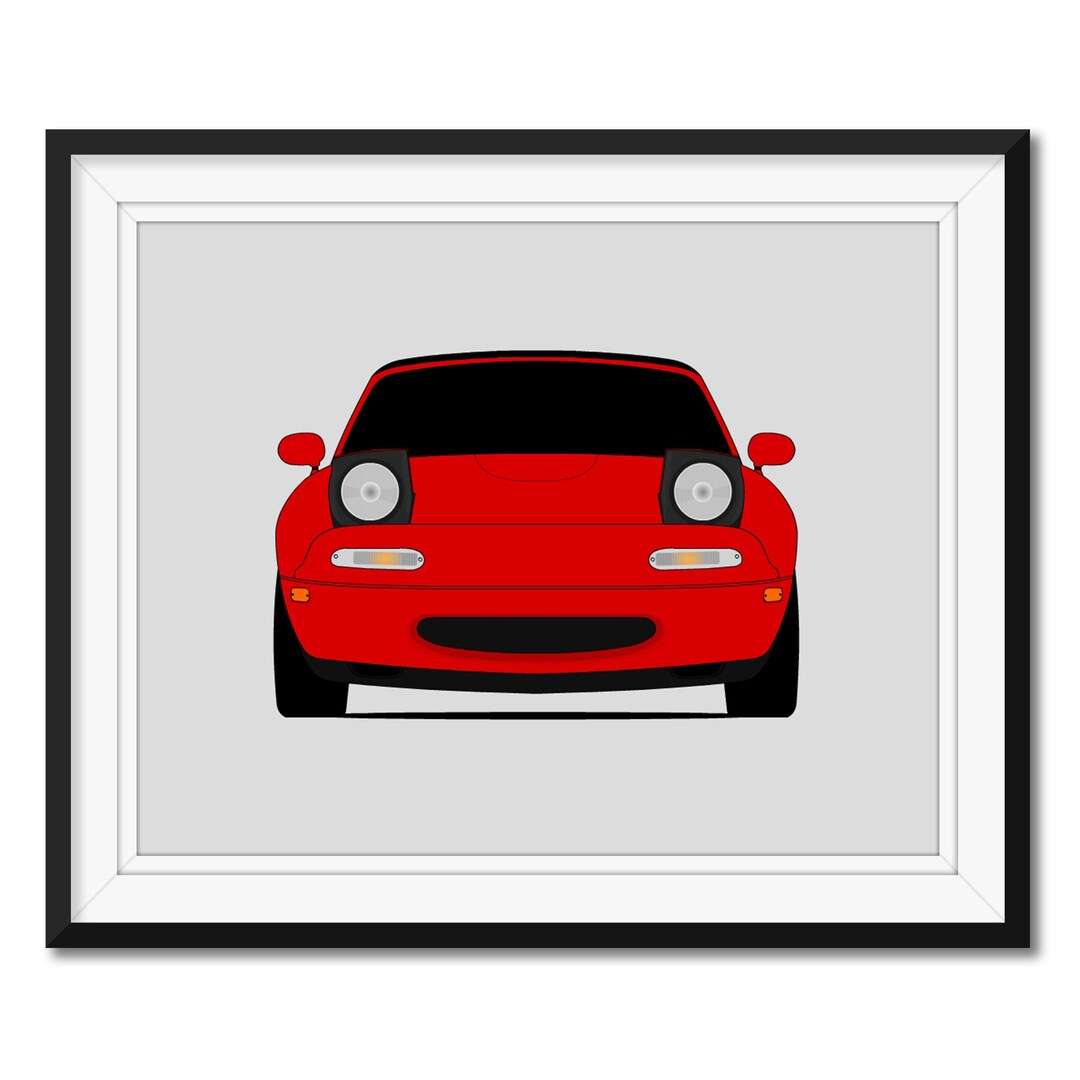 Mazda Miata MX-5 NA (1989-1997) Headlights up Inspired Car Poster Print ...