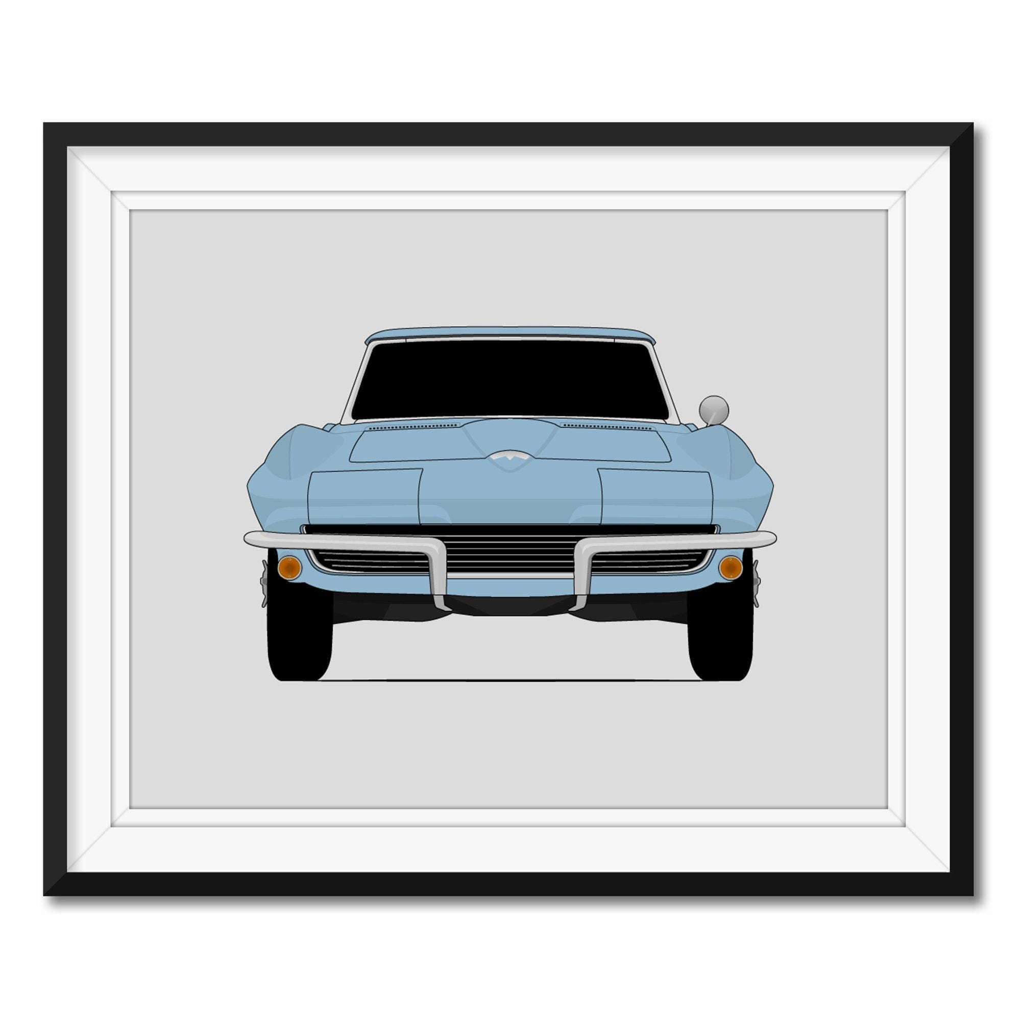 Chevy Corvette C2 (1964-1967) 2nd Generation Car Poster Print Wall Art ...
