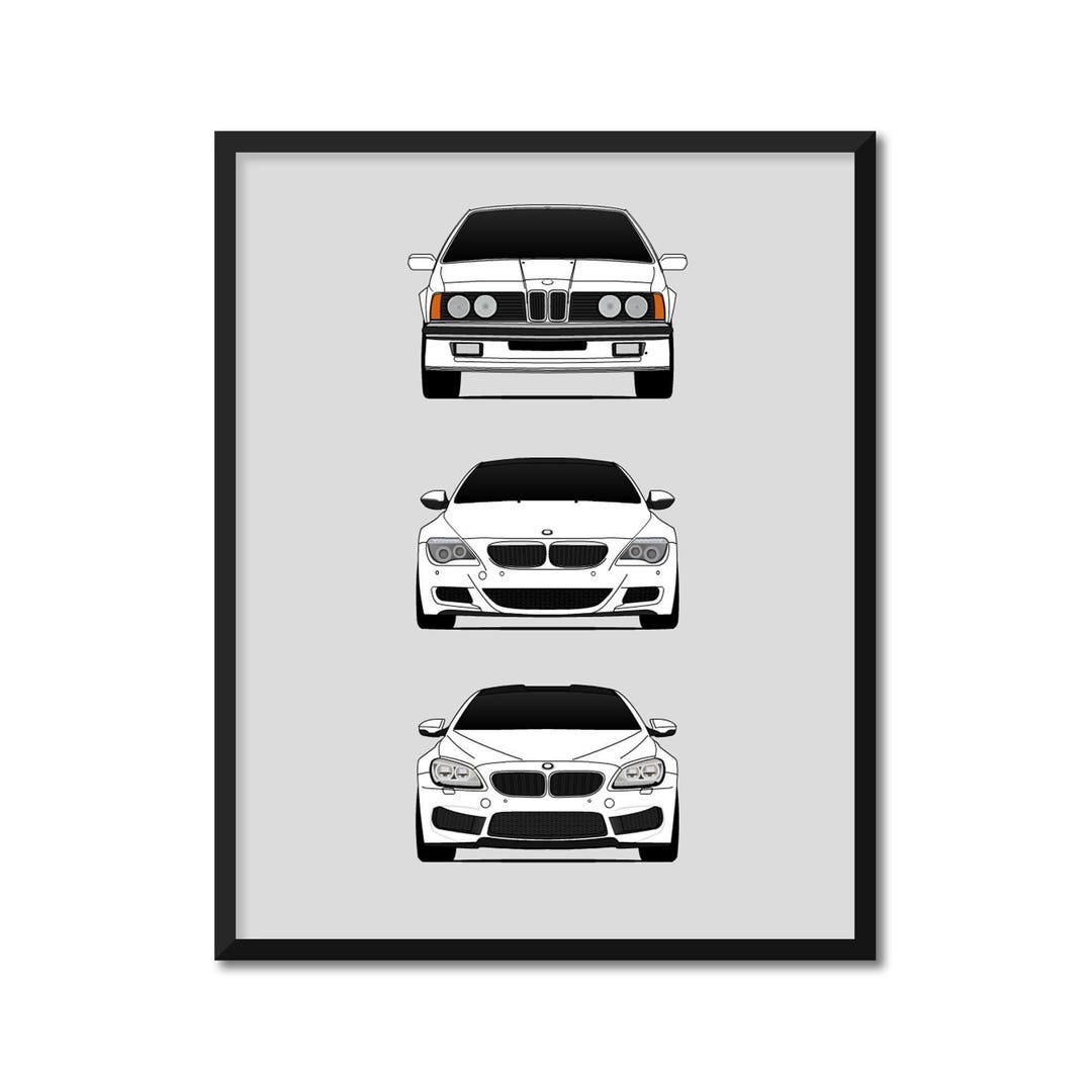 Customizable Version: BMW M6 Car Poster Print Art History Evolution M6 ...