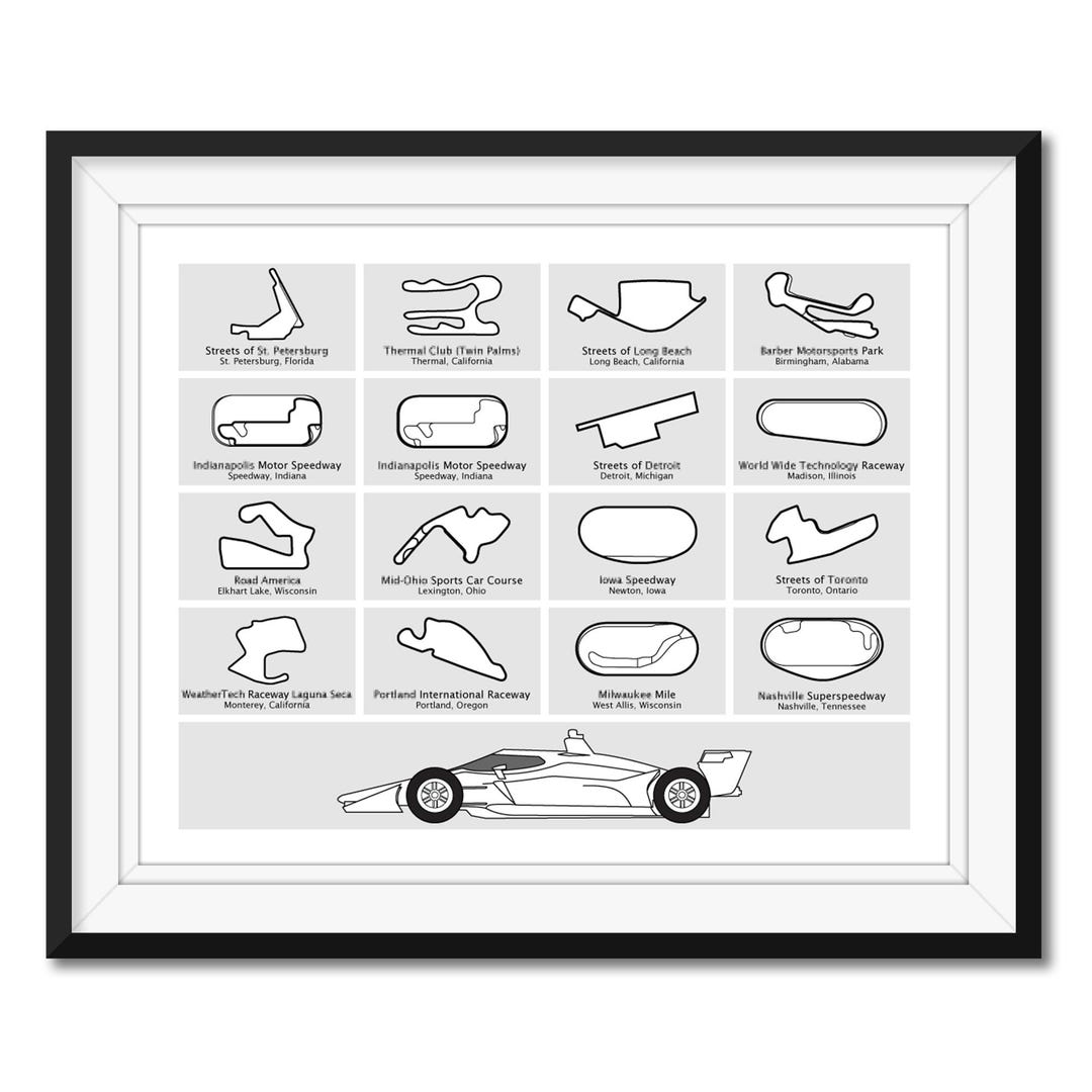 Indycar Series Race Track Circuit 2025 Poster Print Wall Art BX3 ...