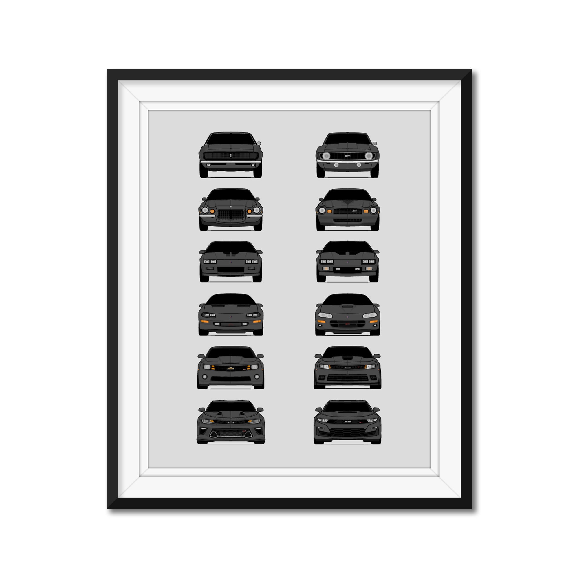 Chevy Camaro Generations 1967-present Inspired Car Poster | Etsy Canada
