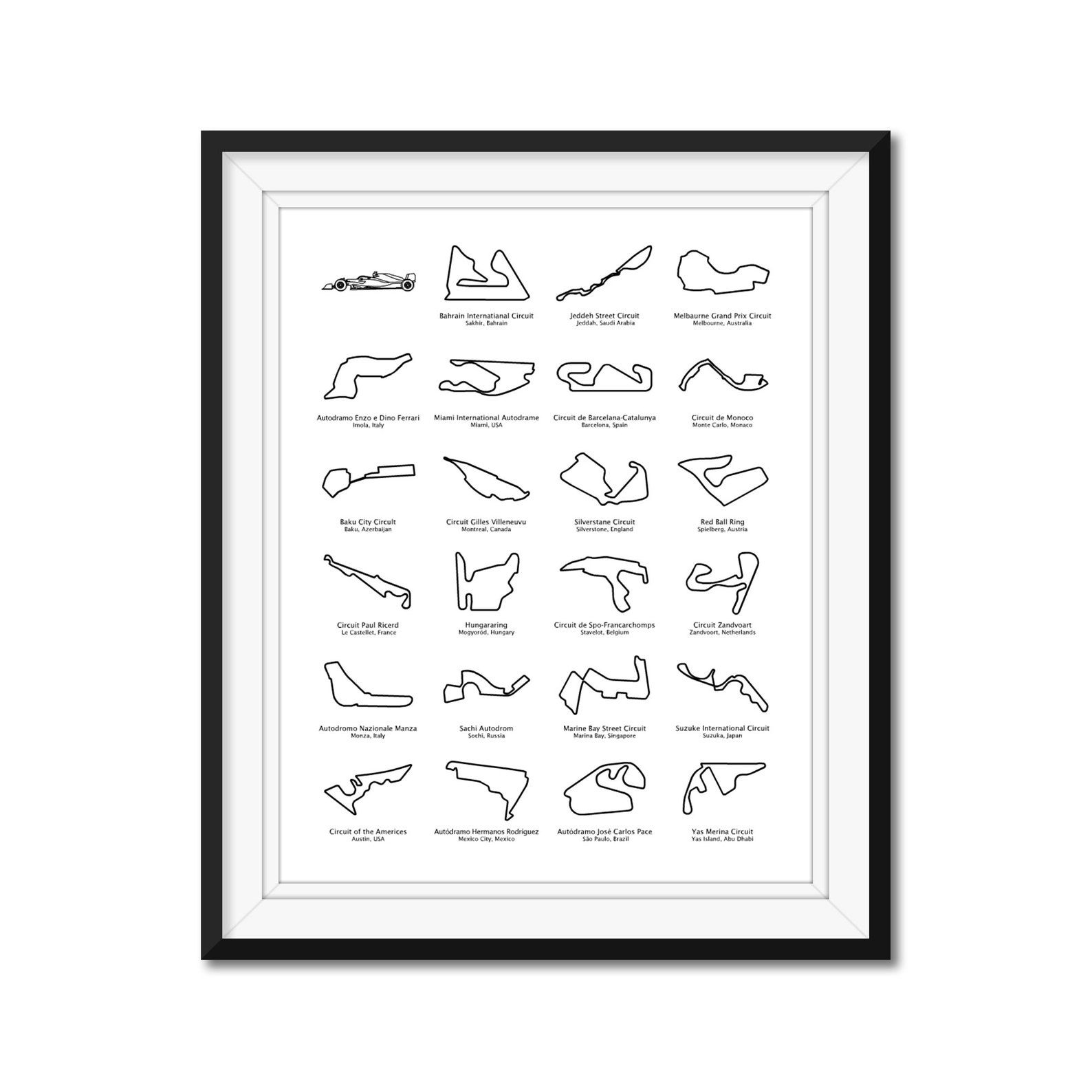 Formula 1 Inspired Race Track F1 Circuit 2022 Car Poster Print - Etsy