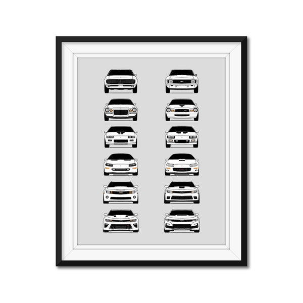 Camaro Generations Poster - Etsy