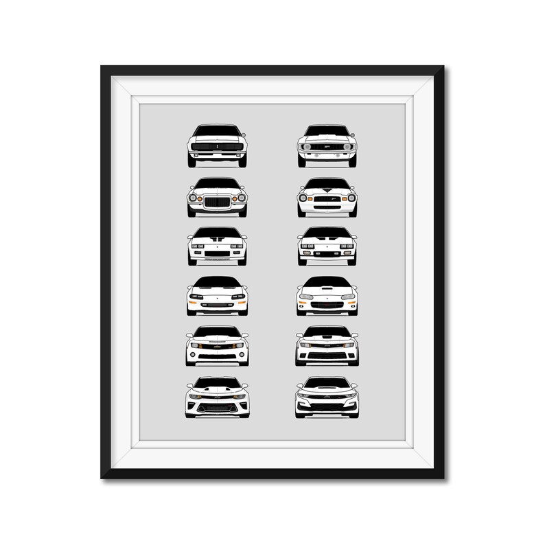 Chevy Camaro Generations 1967-present Inspired Car Poster | Etsy Canada